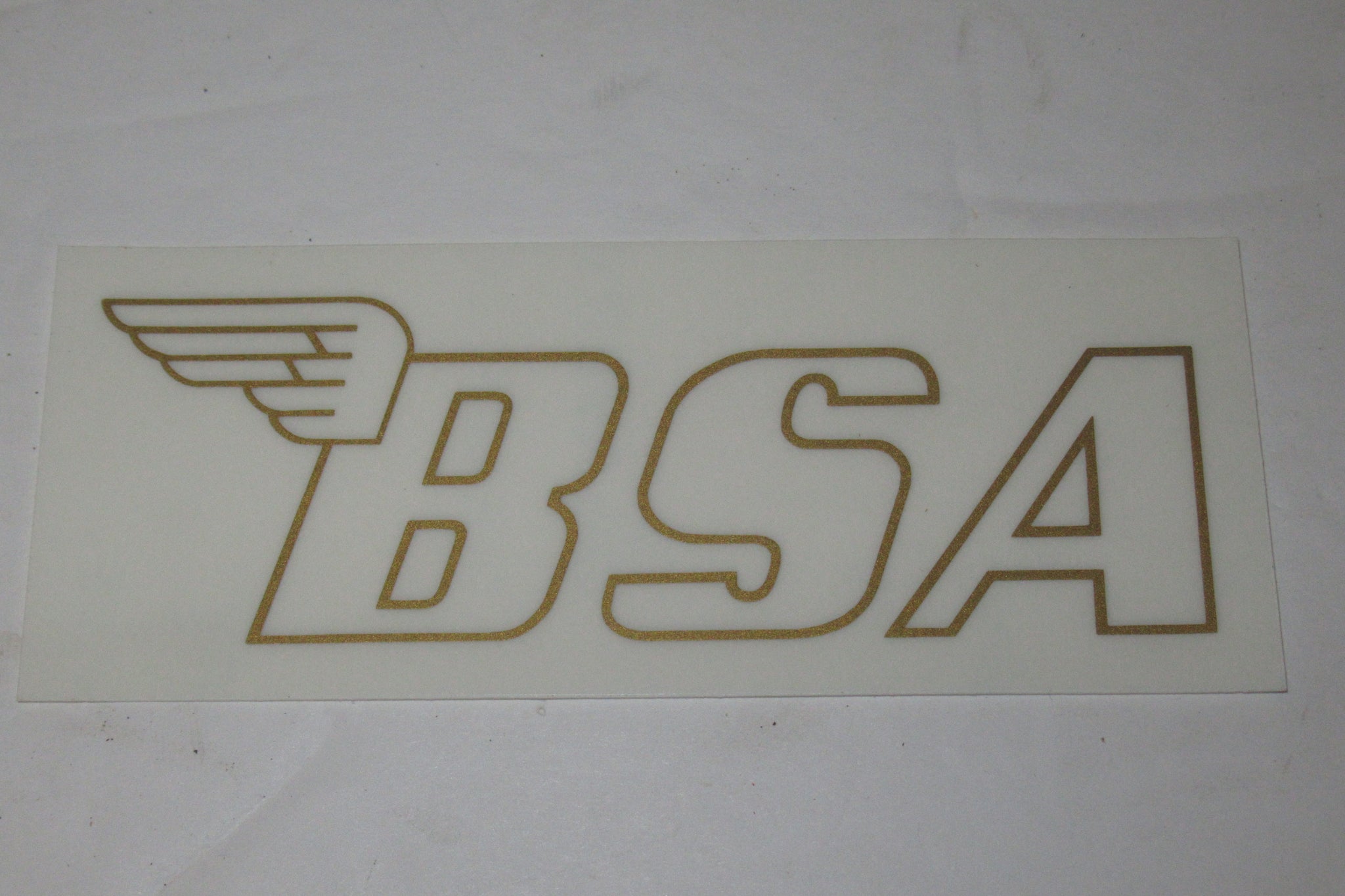 BSA Decal peel and stick gas tank decal sticker gold logo 4" x 1 1/2 ...