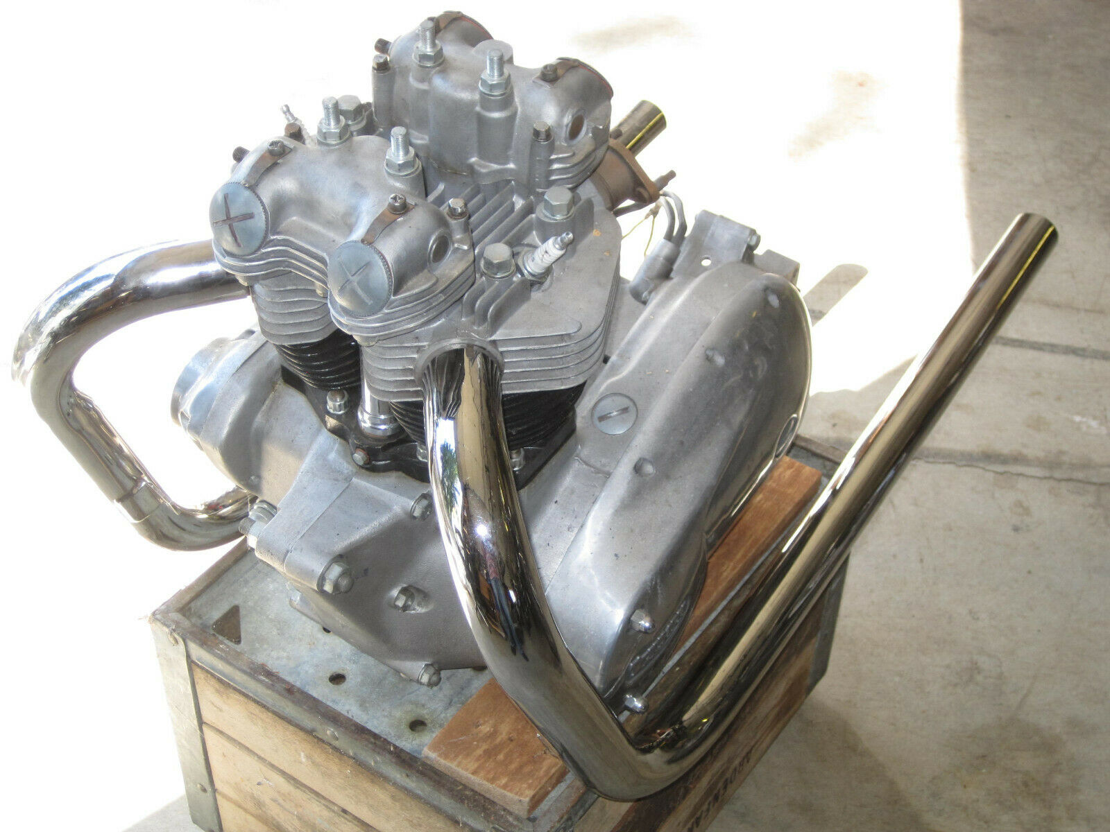 Triumph Unit 650 750 drag pipes 1 3/4" Chrome UK made exhaust chopper ...